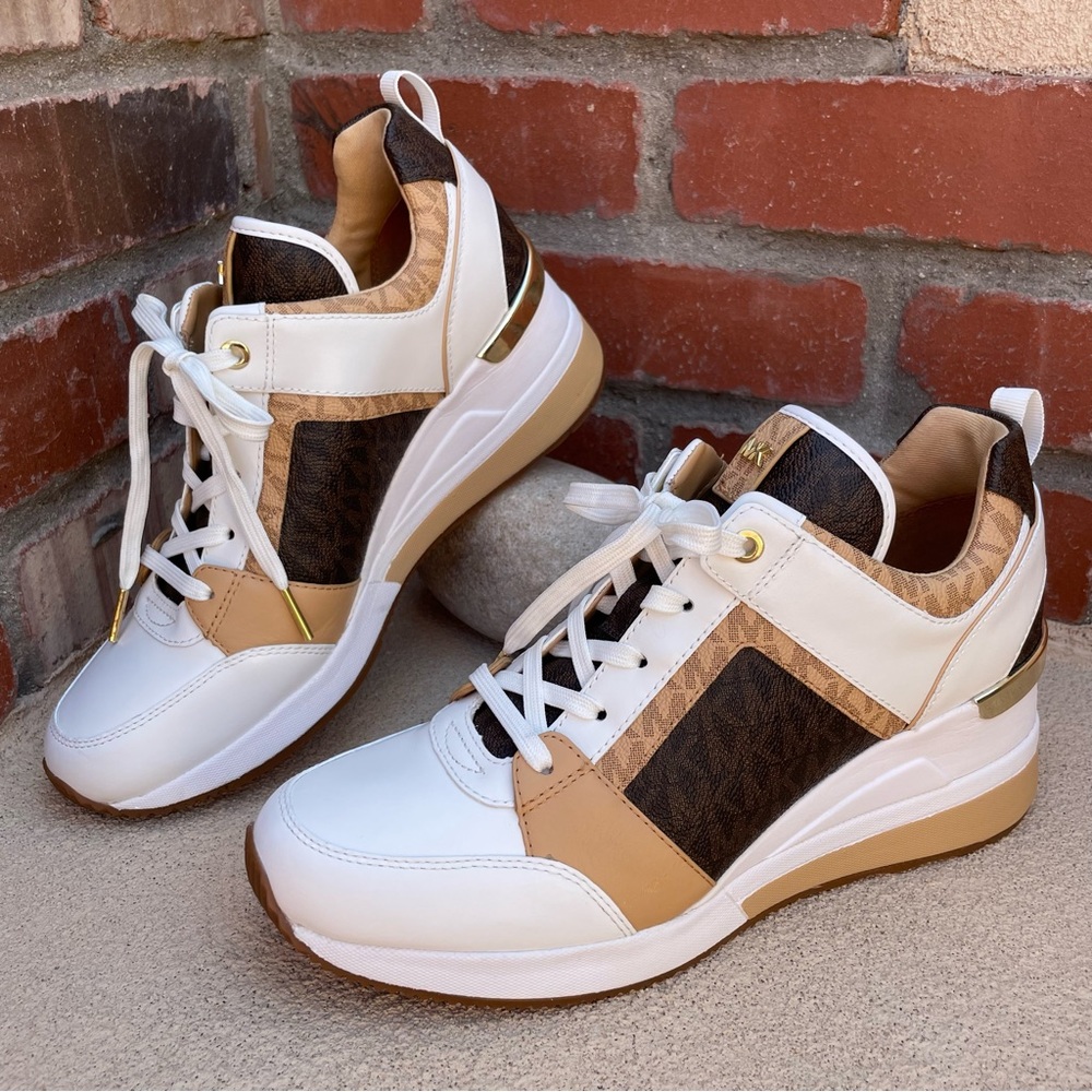 Michael Kors Georgie Metallic Leather Trainer Sneaker… - Gem